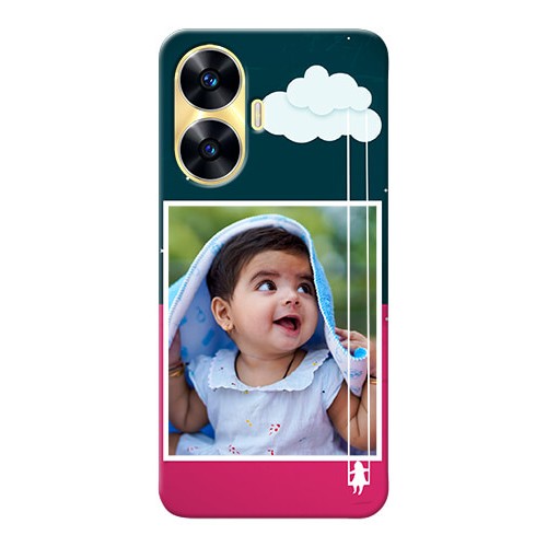 Buy Realme C55 custom phone covers: Cute Girl with Cloud Design