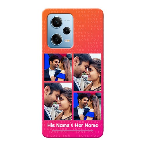 Buy Redmi Note 12 Pro 5G custom back covers: I Love You Pink Design