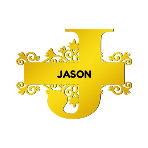 Buy Personalized Aluminium Monogram Letter J with Floral Style Sign ...
