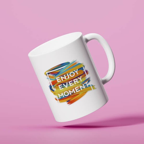 Corporate Mug With Enjoy Every Moment Quote Design On Mug