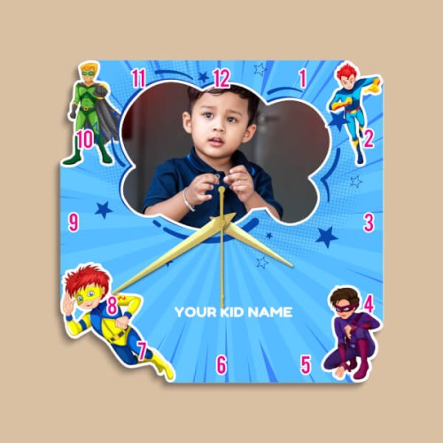 Buy Super Fan Boy Super Custom Kids Photo Wall Clock