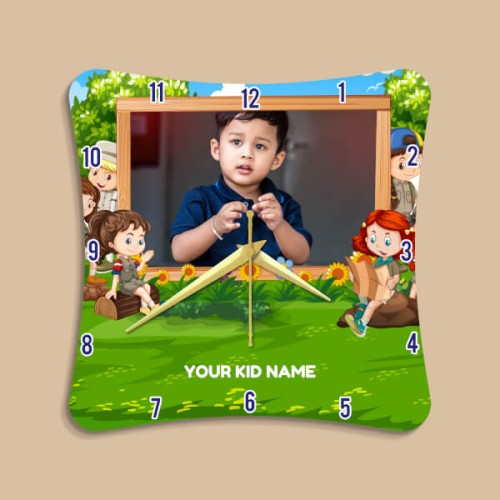 Buy Parody Friends Background On Curved Edge Design Kids Photo Wall Clock