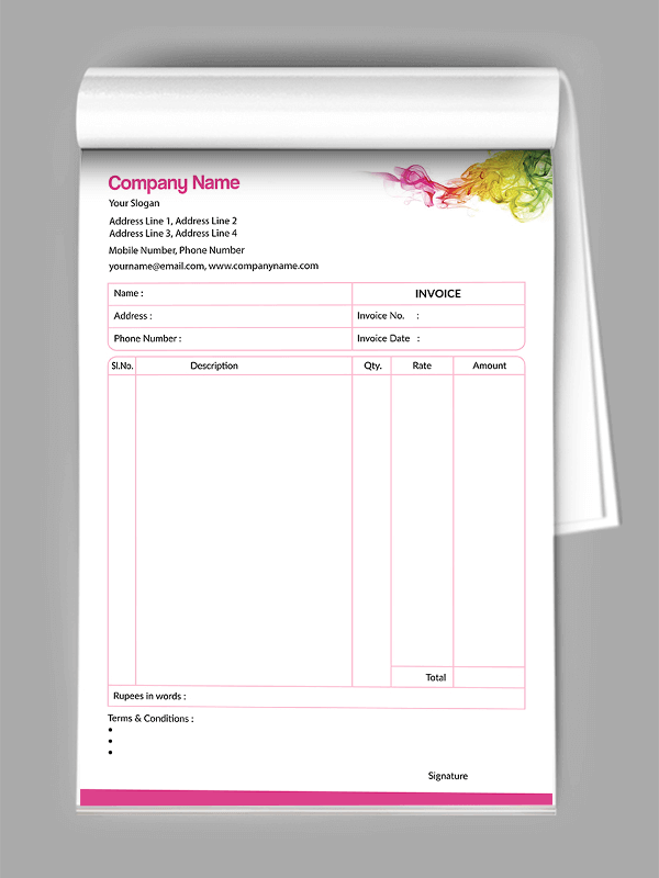 Bill Book / Invoice Designs