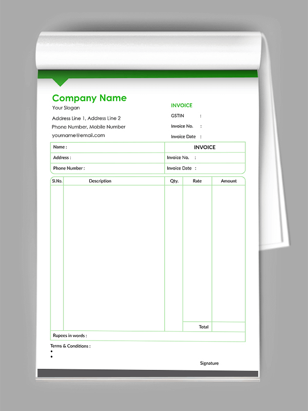 Bill Book / Invoice Designs