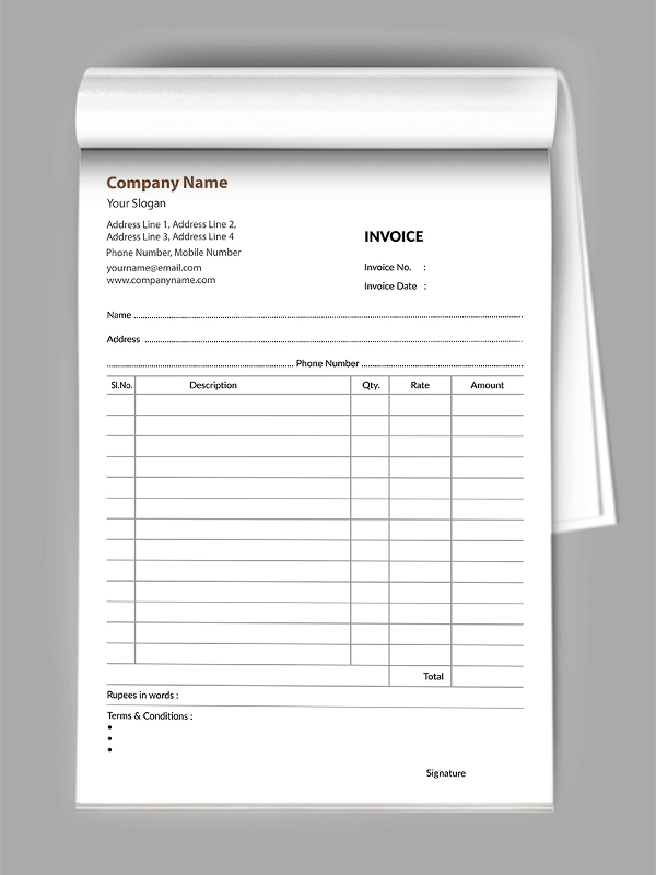 Bill Book / Invoice Designs