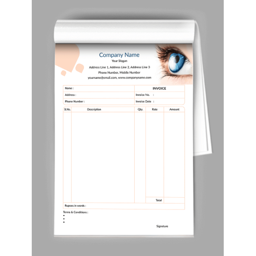 Eye Care Bill Book Design