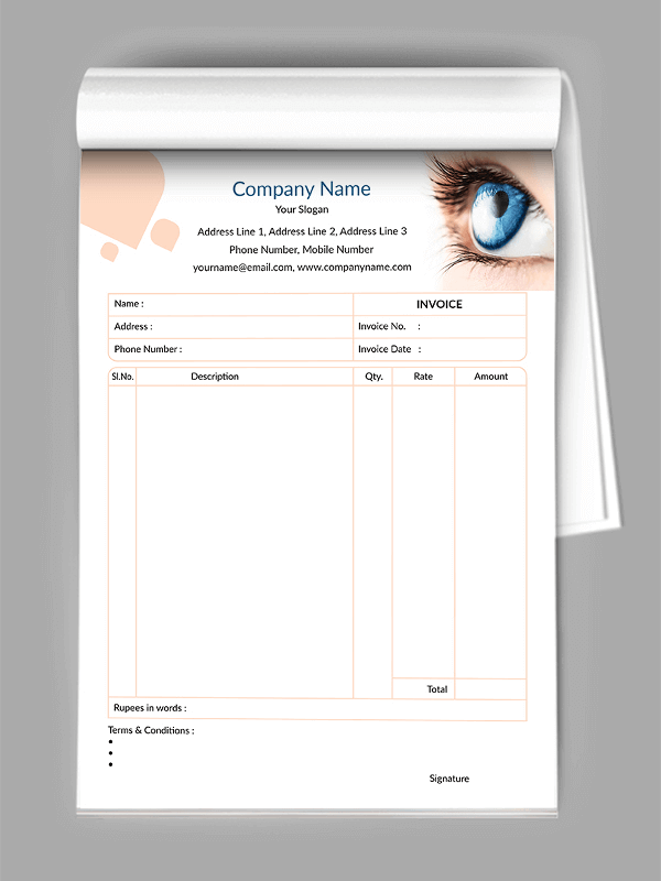 Bill Book / Invoice Designs
