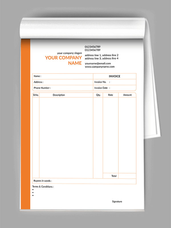Bill Book / Invoice Designs