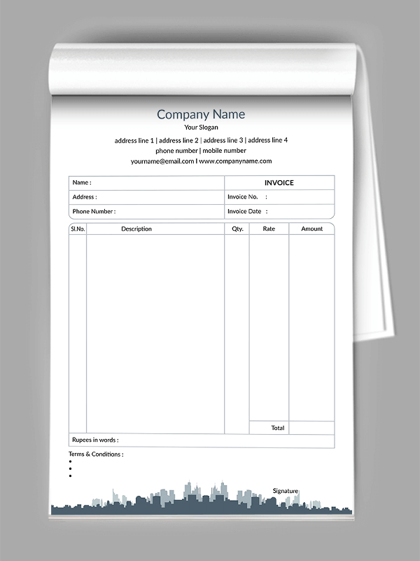 Bill Book / Invoice Designs