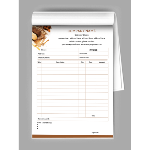 Bakery Bill Book Design