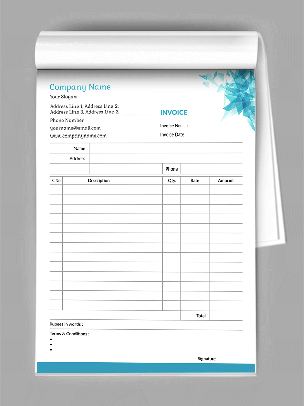 Bill Book / Invoice Designs
