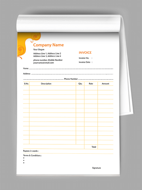 Bill Book / Invoice Designs