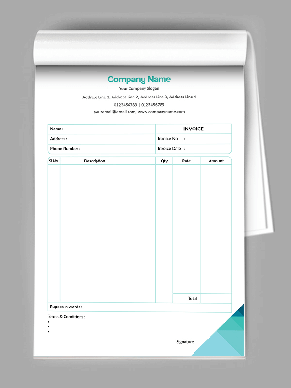 Bill Book / Invoice Designs