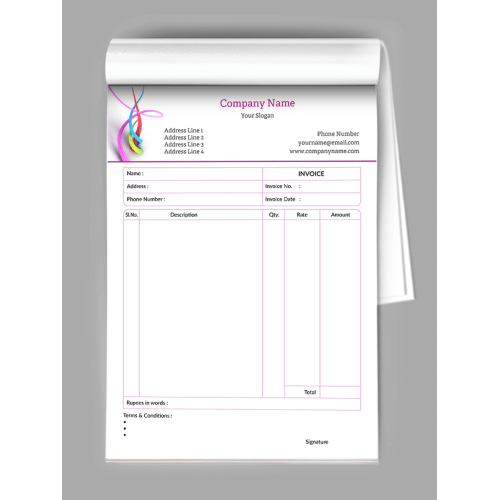 Automobiles Bill Book Design