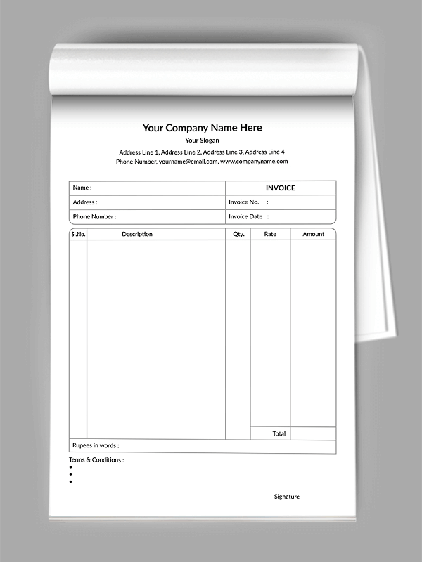 Bill Book / Invoice Designs