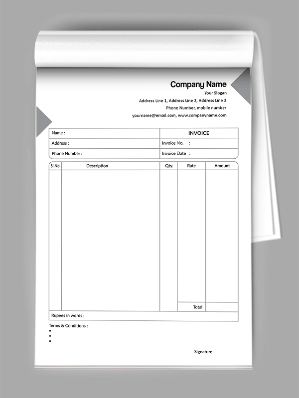 Bill Book / Invoice Designs