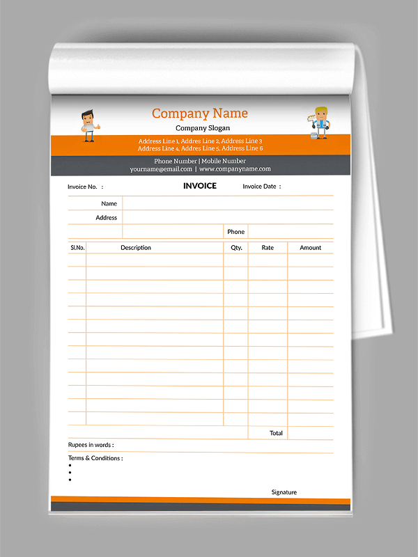 Bill Book / Invoice Designs