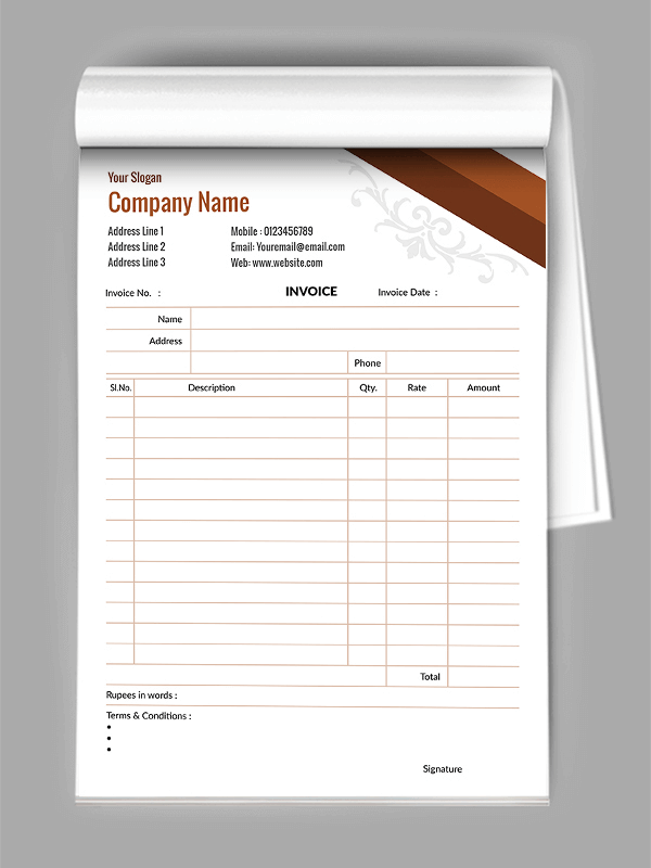 Bill Book Invoice Designs