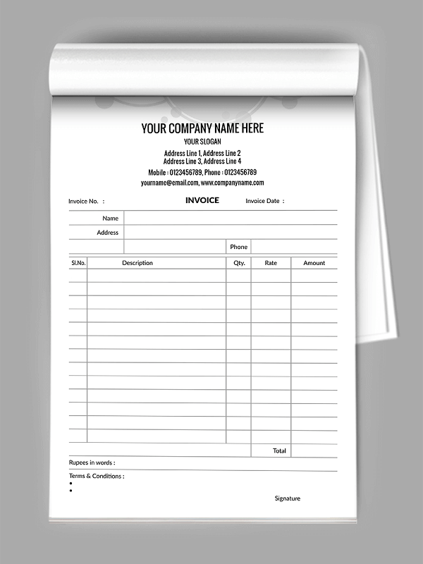 Bill Book / Invoice Designs