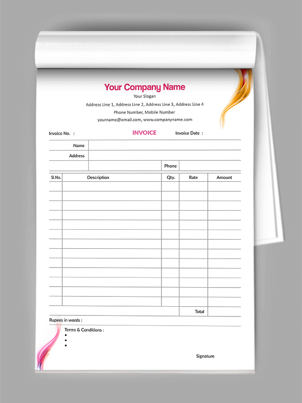 Bill Book / Invoice Designs