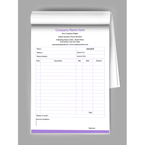 Professional Bill Book Design