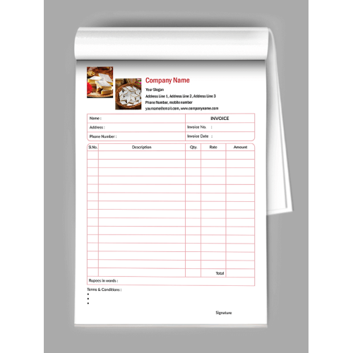 Sweet Shop Bill Book Design