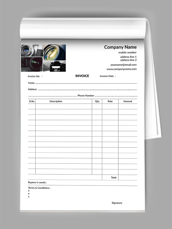 Bill Book / Invoice Designs