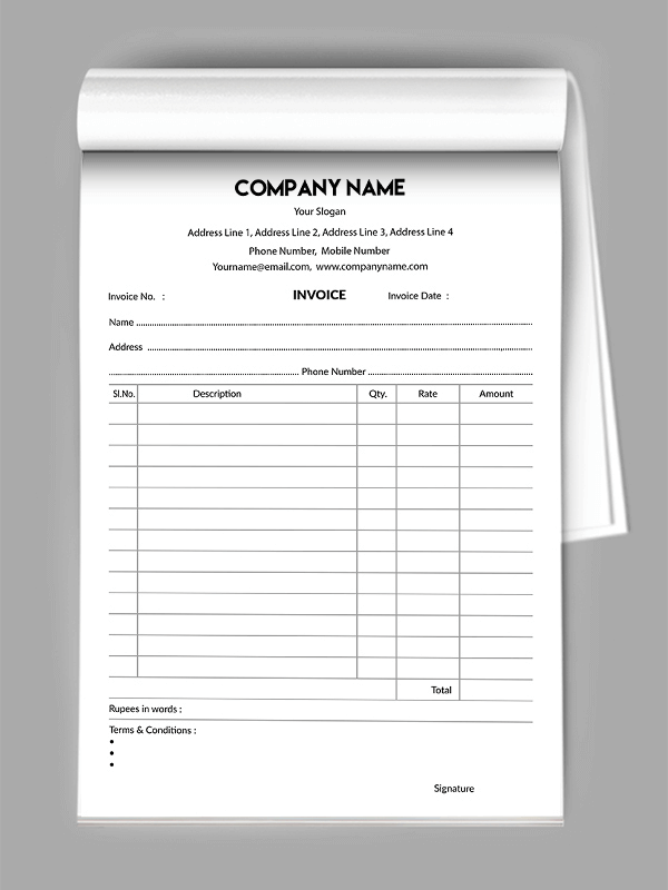 Bill Book / Invoice Designs