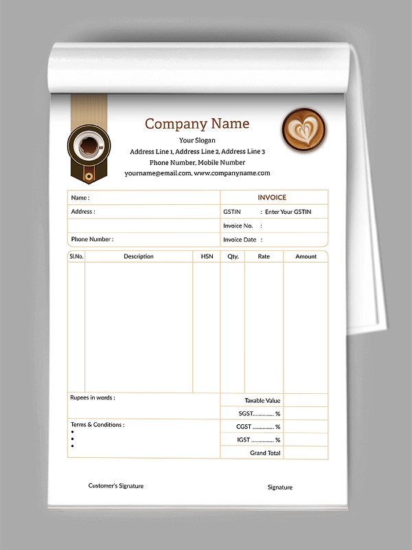 Bill Book / Invoice Designs