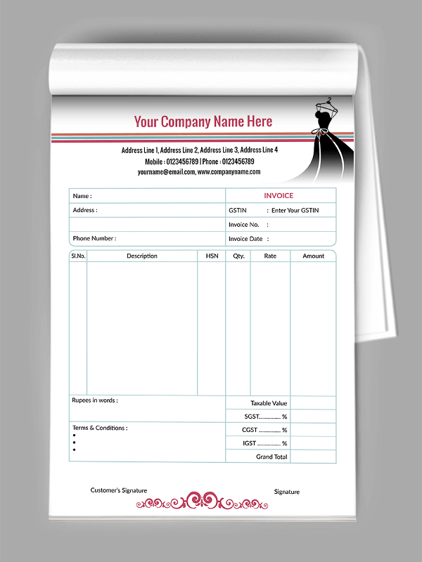 Bill Book / Invoice Designs