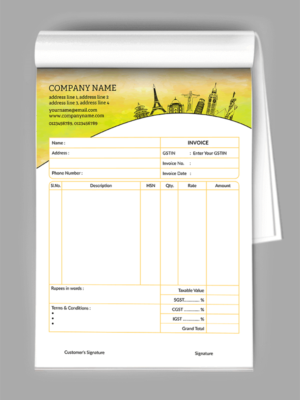 Bill Book / Invoice Designs