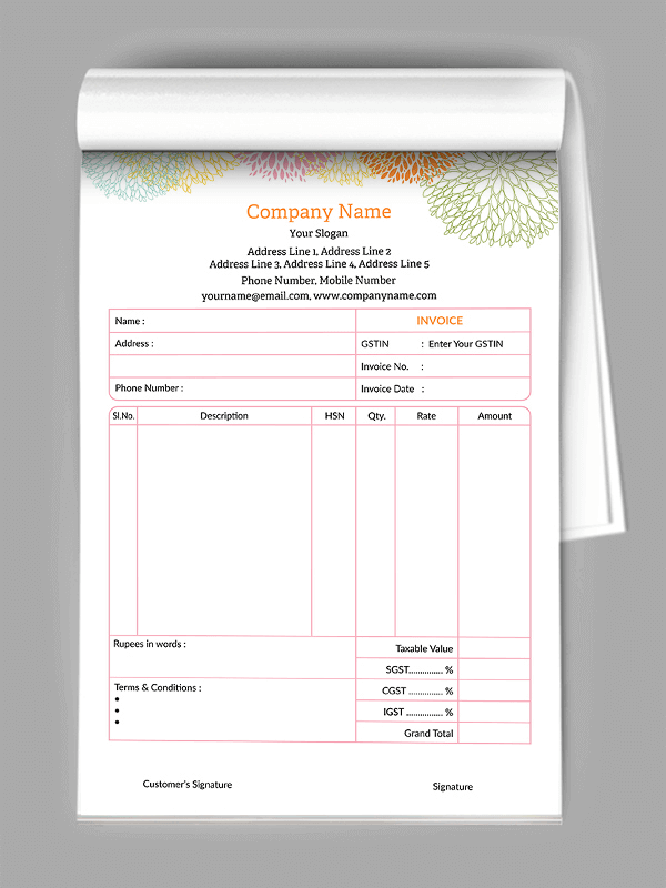 Bill Book / Invoice Designs