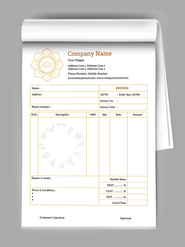 Bill Book / Invoice Designs