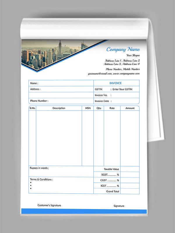 Bill Book / Invoice Designs