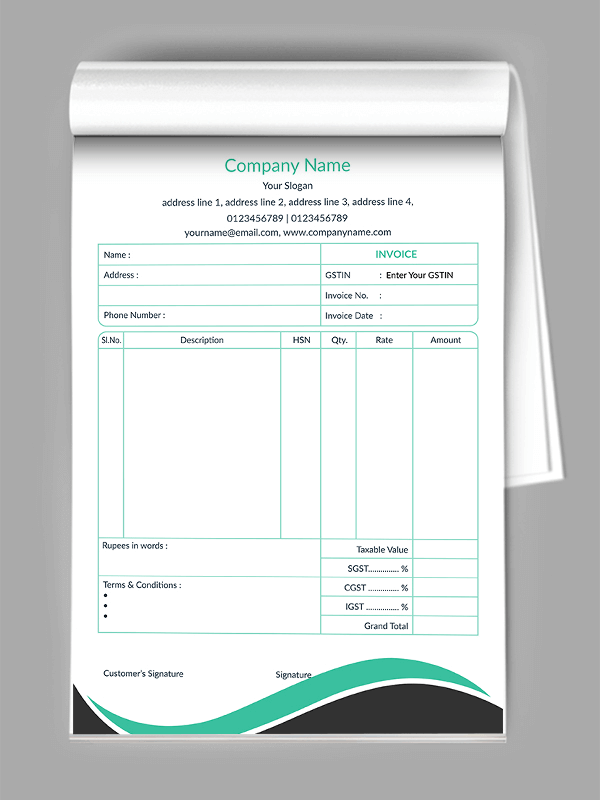 Bill Book / Invoice Designs
