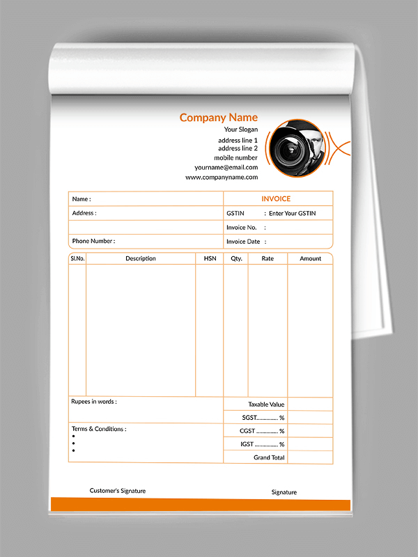 Bill Book / Invoice Designs