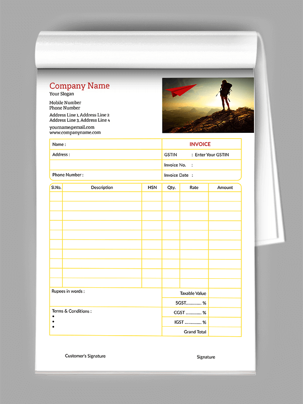 Bill Book / Invoice Designs