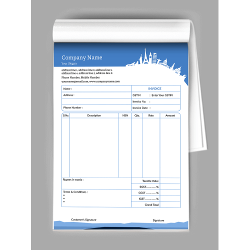 Travel Agency Bill Book
