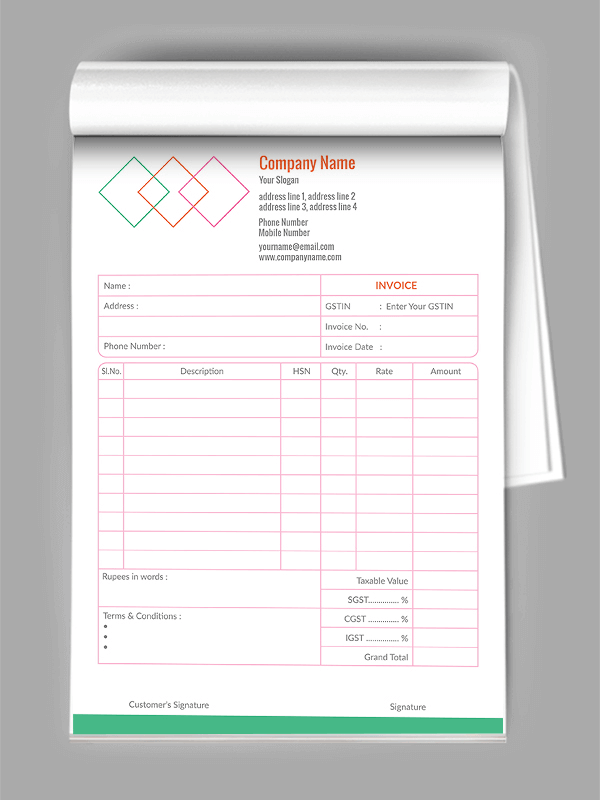Bill Book / Invoice Designs