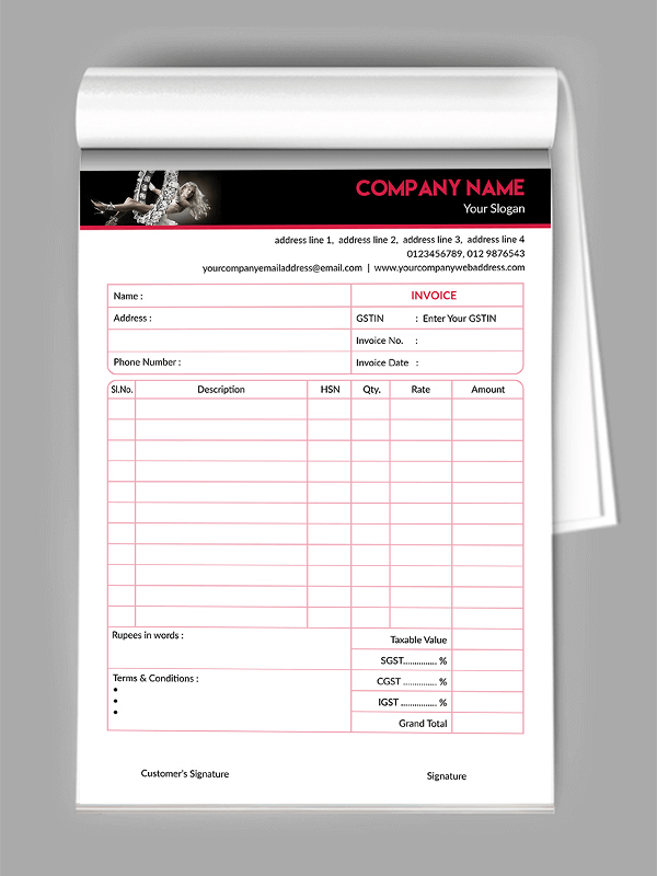 Bill Book / Invoice Designs