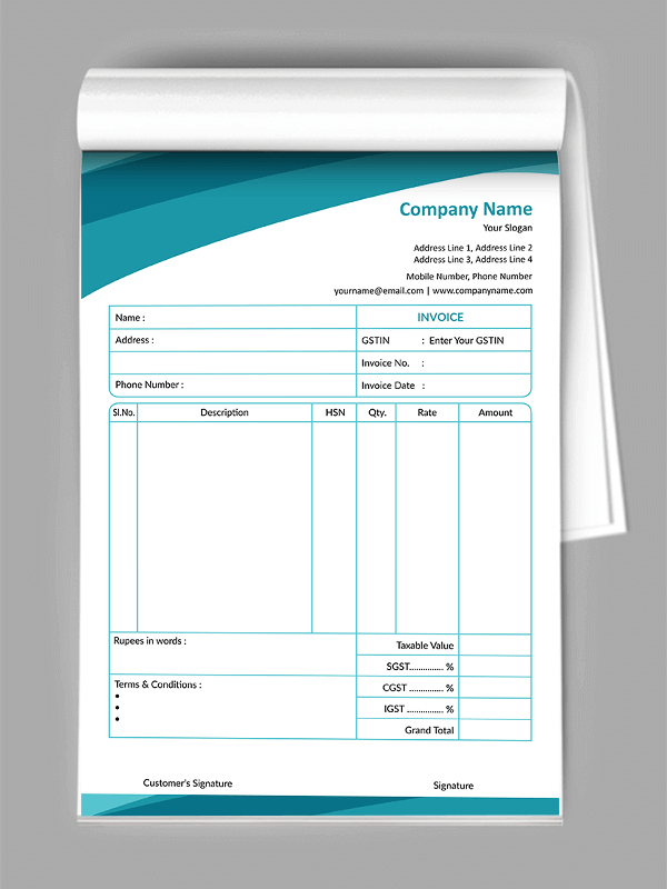Bill Book / Invoice Designs