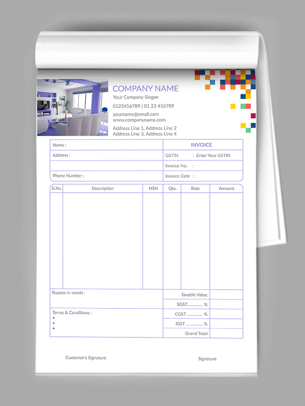Bill Book / Invoice Designs