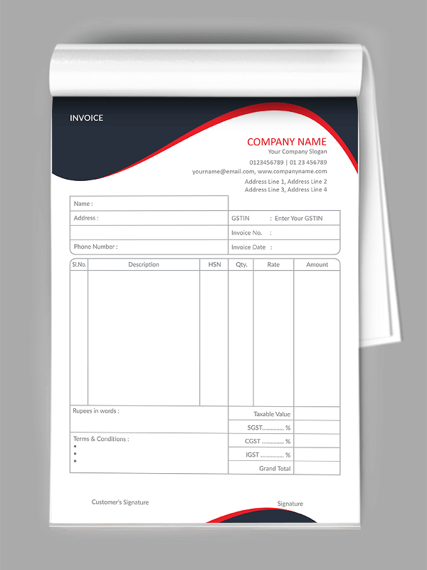 Bill Book / Invoice Designs