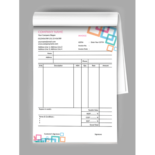 Colorful Pattern Bill Book