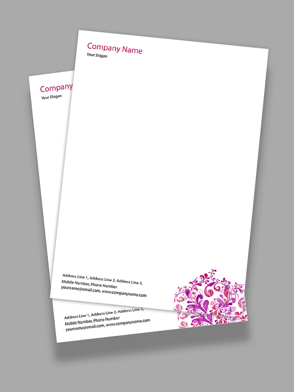 Free Professional Letterheads Template Online Printing @ Low Price