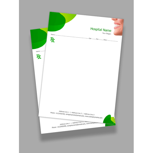 Dental Hospital Prescription Pad Design