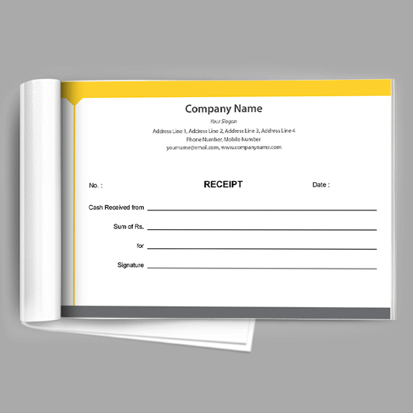 Cash Receipt Design Samples Online India | Print Shoppy