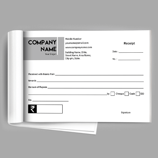 Cash Receipt Design Samples Online India | Print Shoppy