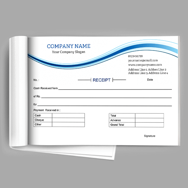 Cash Receipt Design Samples Online India | Print Shoppy