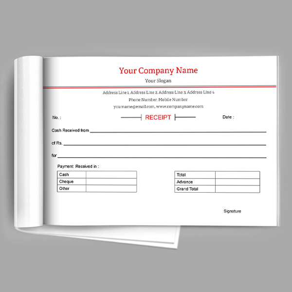 Cash Receipt Design Samples Online India | Print Shoppy
